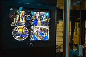 Video monitor on Metro Transit bus