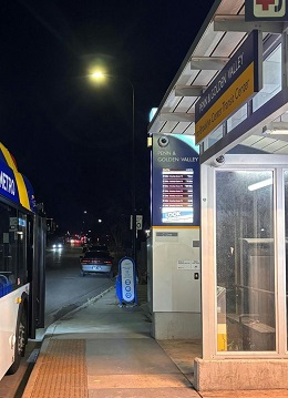 Information signs now glow in 'dark mode' at bus rapid transit stops ...