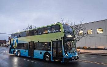 Spokane Transit Authority receives its first double-decker bus.